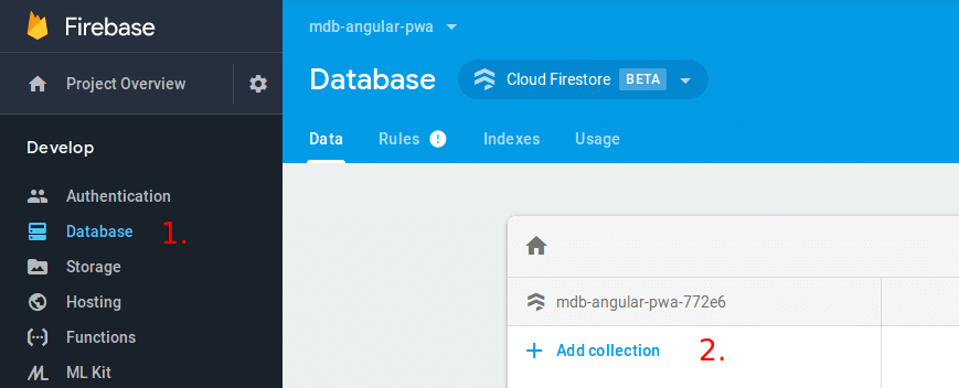 Angular Progressive Web App Tutorial Creating The Firebase Database